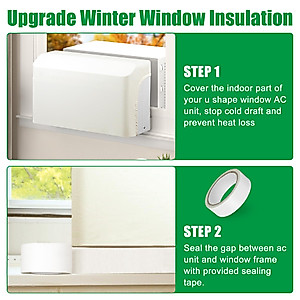 Forestchill Indoor Air Conditioner Cover for U-Shaped Window AC Unit, Wind Proof & Dust Proof Indoor AC Cover with Sealing Tape, for Inside U-Shape Window Air Conditioner