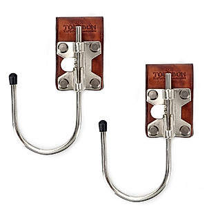 Tourbn TOURBON Vintage Leather Tool Holder Drill Hook ( Pack of 2 Pieces ) - Brown (Brown), Medium