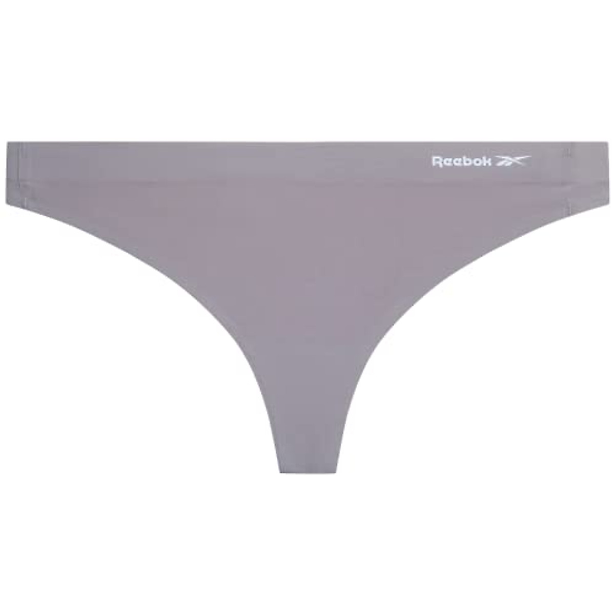 Reebok Women's Underwear - Stretch Performance Thong Panties (4 Pack), Size Large, Shark Skin/Black