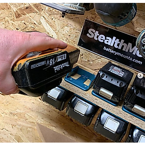 StealthMounts 18V Makita Battery Holder - 6 Pack | Makita Battery Mount | Makita Battery Storage | Makita 18v Battery Holder | Makita Battery Holder Wall Mount | Makita 18V Battery Holder | Made in UK