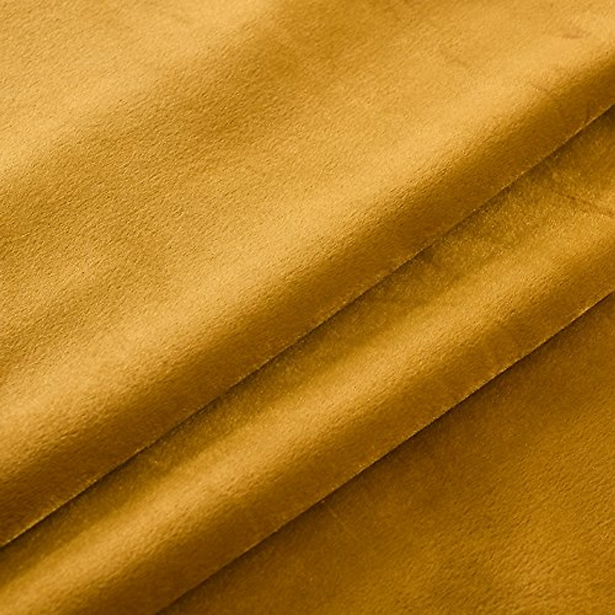 Cherry Home Super Soft Luxury Velvet Set of 2 Warm Yellow Blackout Velvet Energy Efficient Grommet Curtain Panel Drapes Ginger Mustard Curtain Panels 52Wx96L for Living Room