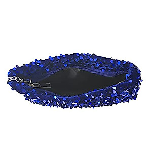 Fashion Culture On the Town Sequin Convertible Mini Clutch Bag (Royal Blue)