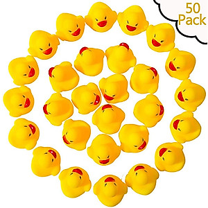 Rubber Ducky Baby Bulk Bath Toy Shower Birthday Party Favors Gift, Set of 50