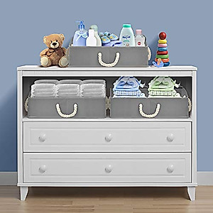 Sorbus Storage Bins [3-Pack] Fabric Storage Baskets, Foldable Closet Organizer Trapezoid Storage Box (Grey)