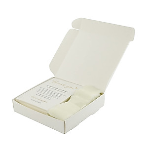 HUIHUANG Wedding Thank You Place Setting Cards with Ivory Chiffon Ribbon, for Weddings Favors, Receptions, Parties, Events and Celebrations-Pack of 50, 4 x 6 inch, Add to Your Table Centerpieces
