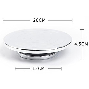 WNGDUA Pottery Turntable 8"/20CM Double-Sided Pottery Wheel Rotating Turntable DIY Clay Tools Sculpting Rotary Plate Aluminium Alloy Cake Turntable Stand Ceramic Sculpting Pottery Cake Turntable