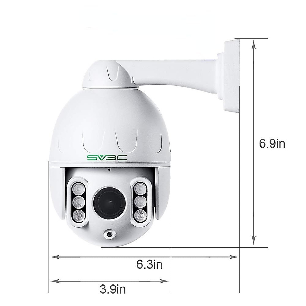 SV3C PTZ Poe Camera Outdoor 5MP Onvif Security Camera, 5X Optical Zoom, Auto Focus, Two-Way Audio, HD Night Vision, Waterproof, APP Motion Alerts, RTSP, Remote View, 24/7 Recording, Wired