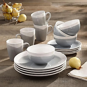 SCTOU 16 Pieces Dinnerware Set Dinner Plates Ceramic Plates
