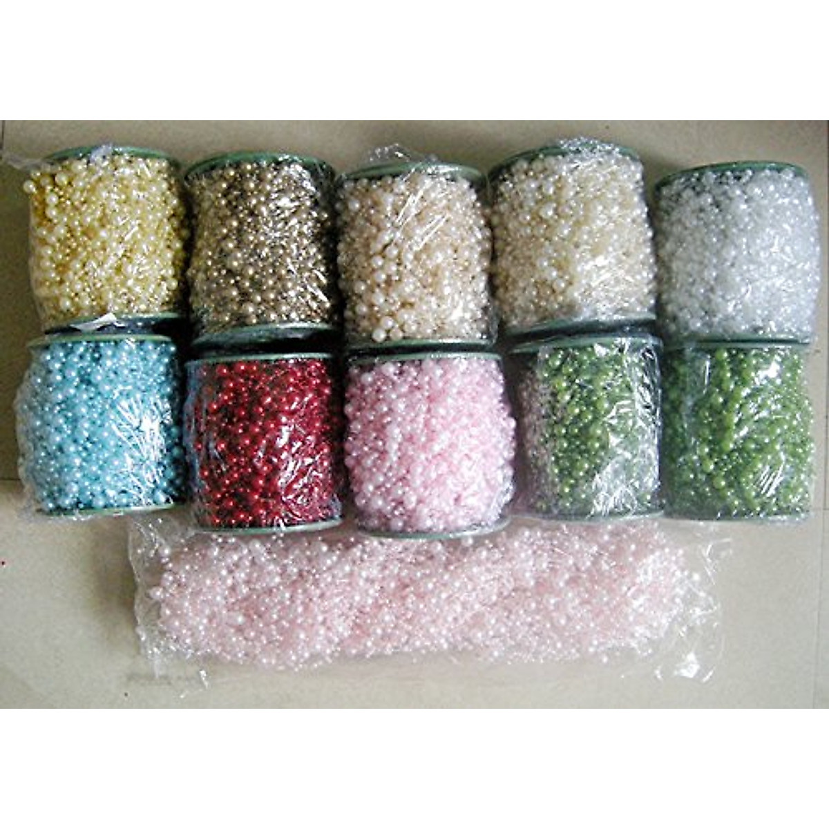 Krismile200 Feet Roll white Pearl String Party Garland Wedding Centerpieces Bridal Bouquet Decoration Pearl String Bead Garland Wedding Decoration DIY Table Centerpieces Bridal Shower Party Supplies