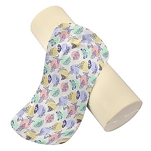 Vnurnrn Butterflies Moths Neck Support Pillow Round Neck Roll Bolster Cylinder Pillow Cervical Pillows Bolster Pillow for Leg Knee Back Head Support for Work Women Men Traveling Headrest