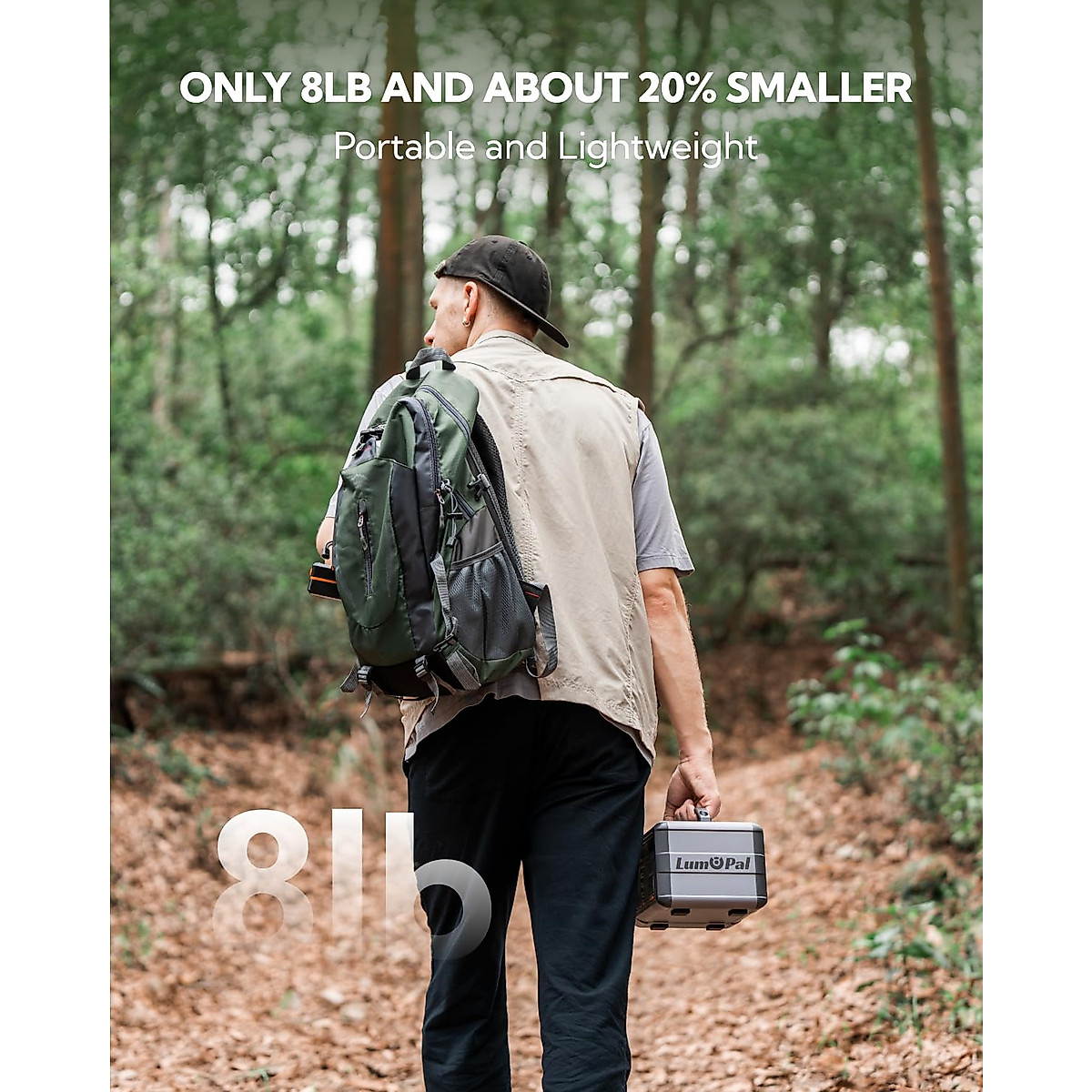 Portable Power Station 300W, Lumopal 298Wh Solar Generator IP63 Waterproof Super Quiet with PD 100W USB-C/ 120V AC Pure Sine Wave Outlet, Backup Lithium Battery for Camping Home Blackout (500W PEAK)