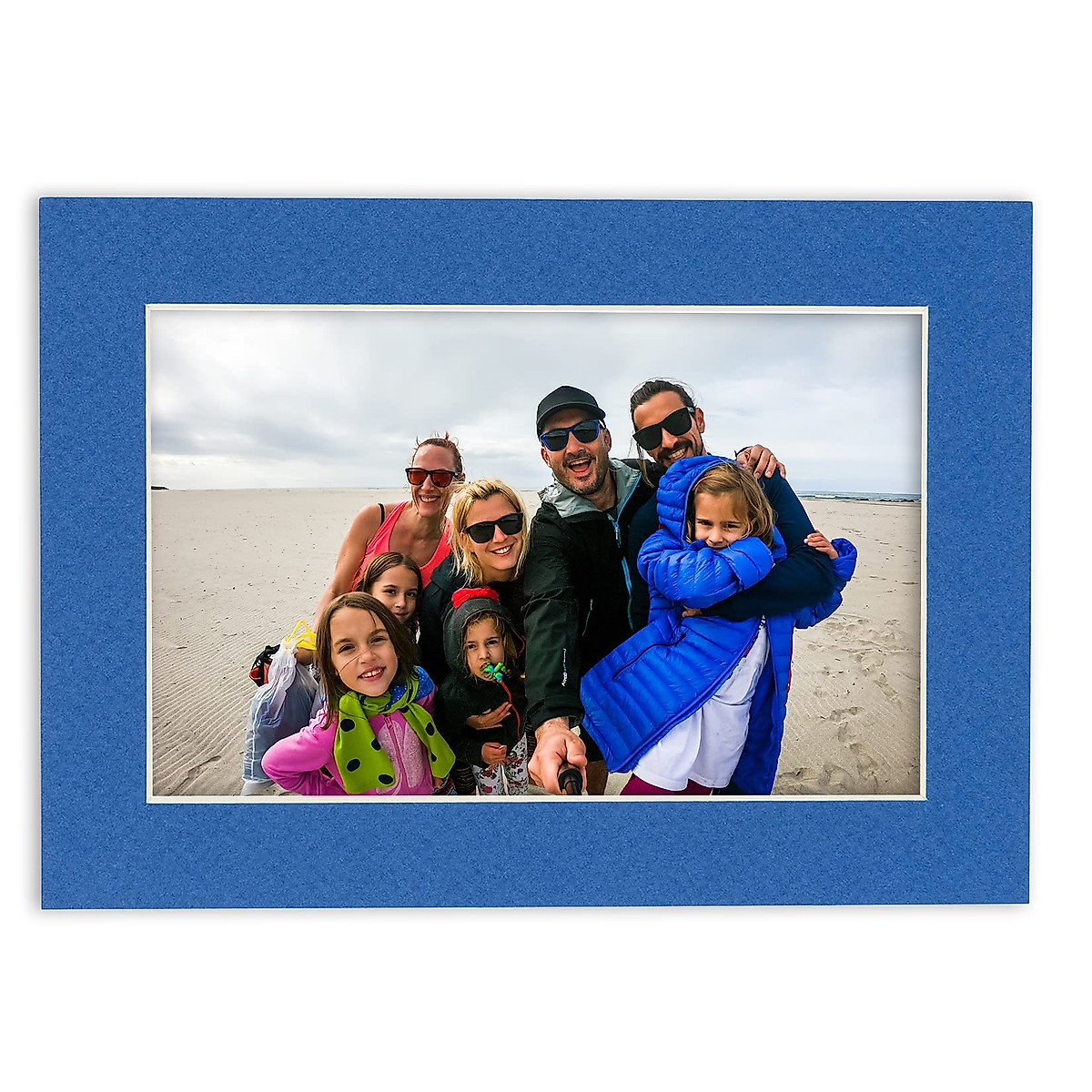 10x14 Mat Bevel Cut for 8x10 Photos - Acid Free Royal Blue Precut Matboard - For Pictures, Photos, Framing - 4-ply Thickness