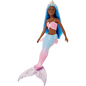 Barbie Dreamtopia Mermaid Doll with Blue Hair, Pink & Blue Ombre Tail & Headband Accessory