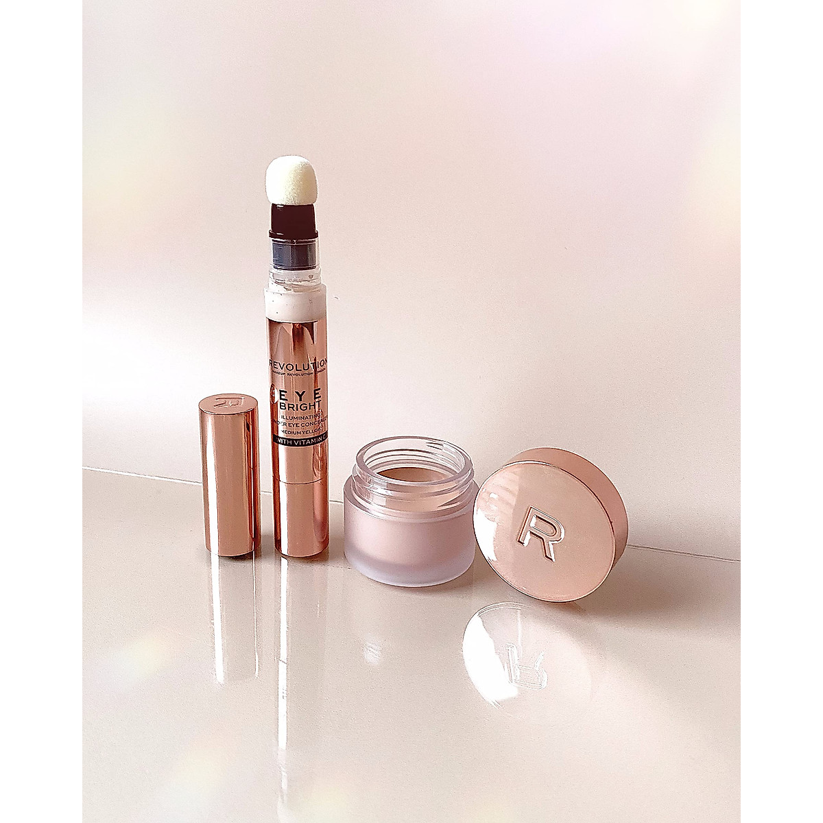 Makeup Revolution Eye Bright Concealer, Buildable Coverage, Dewy Finish, Fair, 3ml