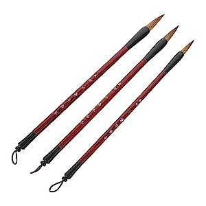 COHEALI 3pcs Langhao Writing Brush Japanese Stationery Set Calligraphy Pen Set Portable Brush Chinese Calligraphy Painting Brushes Wolf Bamboo Brushes Set Calligraphy Ink Wood Wooden Japan