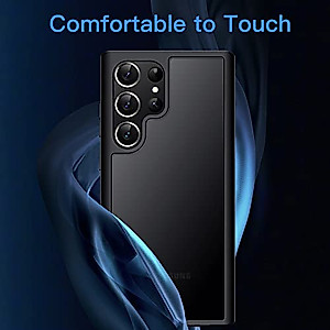 JETech Matte Case for Samsung Galaxy S23 Ultra 5G 6.8-Inch, Frosted Translucent Back Protective Slim Phone Cover, Anti-Fingerprints (Black)