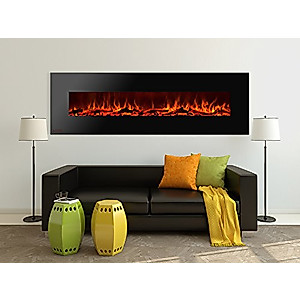 IGNIS Royal 72 inch Wall Mount Electric Fireplace with Logs c SA us Certified (Could be recessed with no Heat)