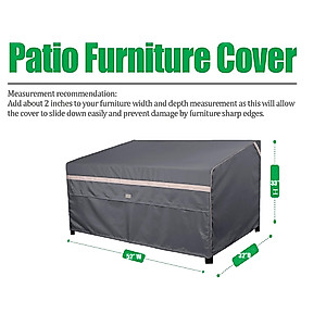 Garden Balsam Fade Resistant Waterproof Heavy Duty Patio Furniture Sofa Cover Dark Grey 52"W X 32"D X 33"H for Patio Furniture Loveseat Cover Outdoor Sofa Cover