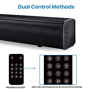 IRDFWH 100W Soundbar 20-inch for TV Speaker Wall Mountable 3D Stereo Sound for Home Theater and Gaming Multiple