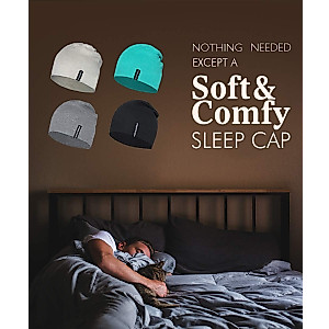 EMPIRELION 9" Multifunctional Lightweight Beanies Hats for Men Women Running Skull Cap Helmet Liner Sleep Caps (Black + Mid Grey Mel., 2)