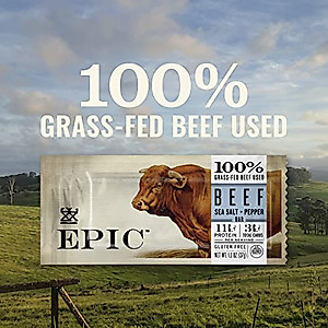 EPIC Protein Bars, Beef Sea Salt Pepper, Keto and Paleo Friendly, 1.3 oz, 12 ct