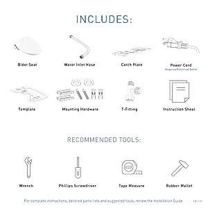 Moen EB1000 3-Series Standard Electronic Bidet Toilet Seat, White