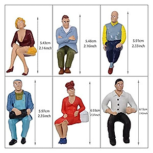 FSGLOVE Miniature Model Building Kit Model Railway Park Scenery 12pcs G- Scale 1:25 Painted Seated Figures Sitting People 12pcs Different Poses