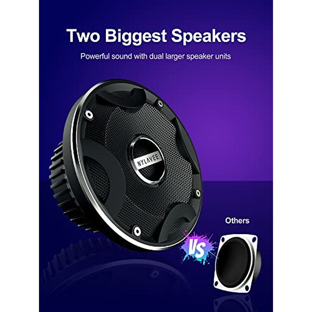 Nylavee Computer Speakers, PC Sound bar for Desktop, HiFi Stereo Soundbar, Large Speaker Drivers, 3.5mm Aux-in Connection, USB Powered Mini Speaker Soundbar for Desktop Monitor, PC, Laptop, Tablets