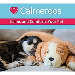Calmeroos Puppy Heartbeat Toys Calming Separation Anxiety Relief Toys for Dogs Heartbeat Simulator in a Soft Comforting Pillow Pet Plush