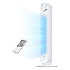 Dreo Nomad One Tower Fan with Remote, 24ft/s Velocity Quiet Cooling Fan, 90° Oscillating 4 Speeds, Modes, 8H Timer, Bladeless Standing Floor Fans, White, 36inch