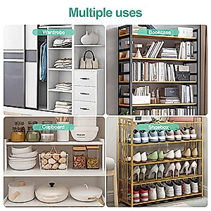 kingdalux 4Pack Acrylic Shelf Dividers for Closets Organization, Clear Shelve Divider for Purses Organizer and Clothes Storage Separators Shelves, for Bedroom,Kitchen, Cabinets, Bathroom, Office