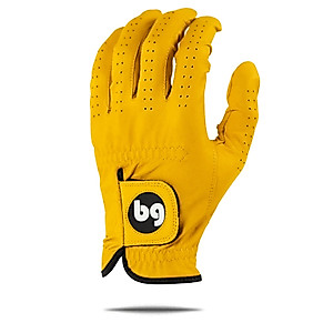 Bender Golf Gloves - Golf Accessories for Men - Golf Gloves Men Right Handed Golfer & Left Handed Golfer - Elite Tour (Yellow, Medium, Left)