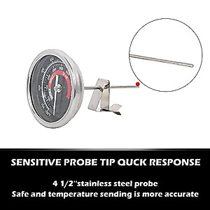 Grill Temperature Gauge Thermometer Replacement for Big Green Egg with 3.3" Large Face,Big Green Egg Accessories Thermometer Replacement 150-900°F with Waterproof and No-Fog Glass Lens