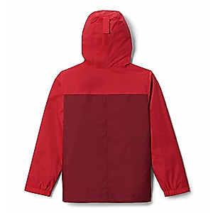 Columbia Big Boy's Rain-Zilla Jacket, Waterproof, Reflective Outerwear, red jasper/mountain Red, Medium