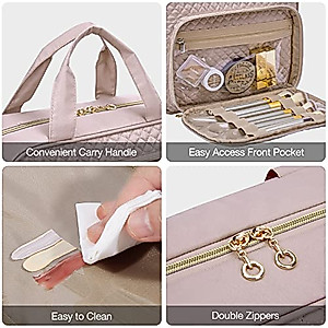 MIZATTO Toiletry Bag for Women, Hanging Travel Makeup Bag Organizer with TSA Approved Transparent Cosmetic Bag for Full Sized Toiletries, Makeup Brushes, Travel Accessories