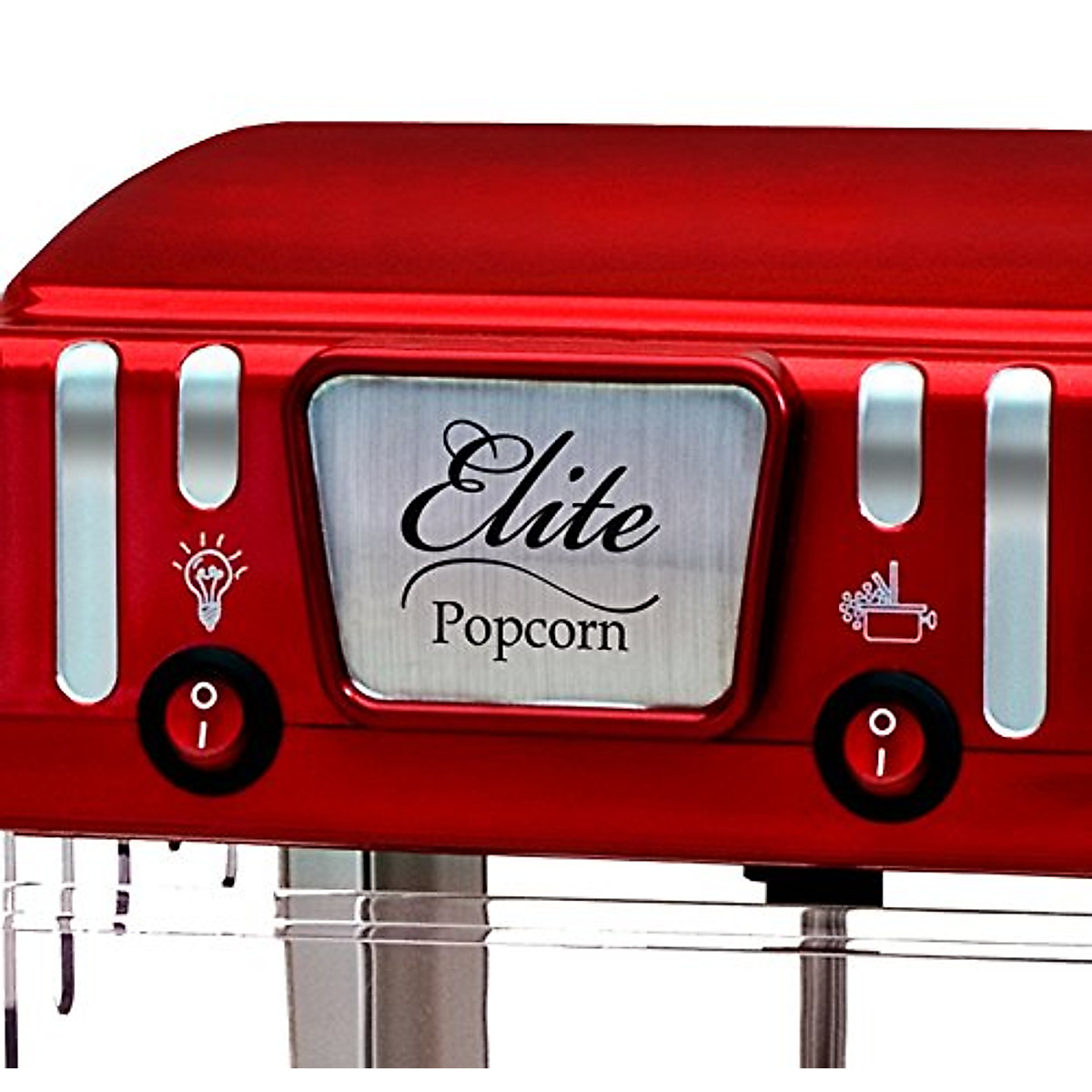 Elite Gourmet EPM-250# Electric Tabletop Popcorn Kettle Maker, Retro Carnival, Warming Light (2.5Oz, Red)