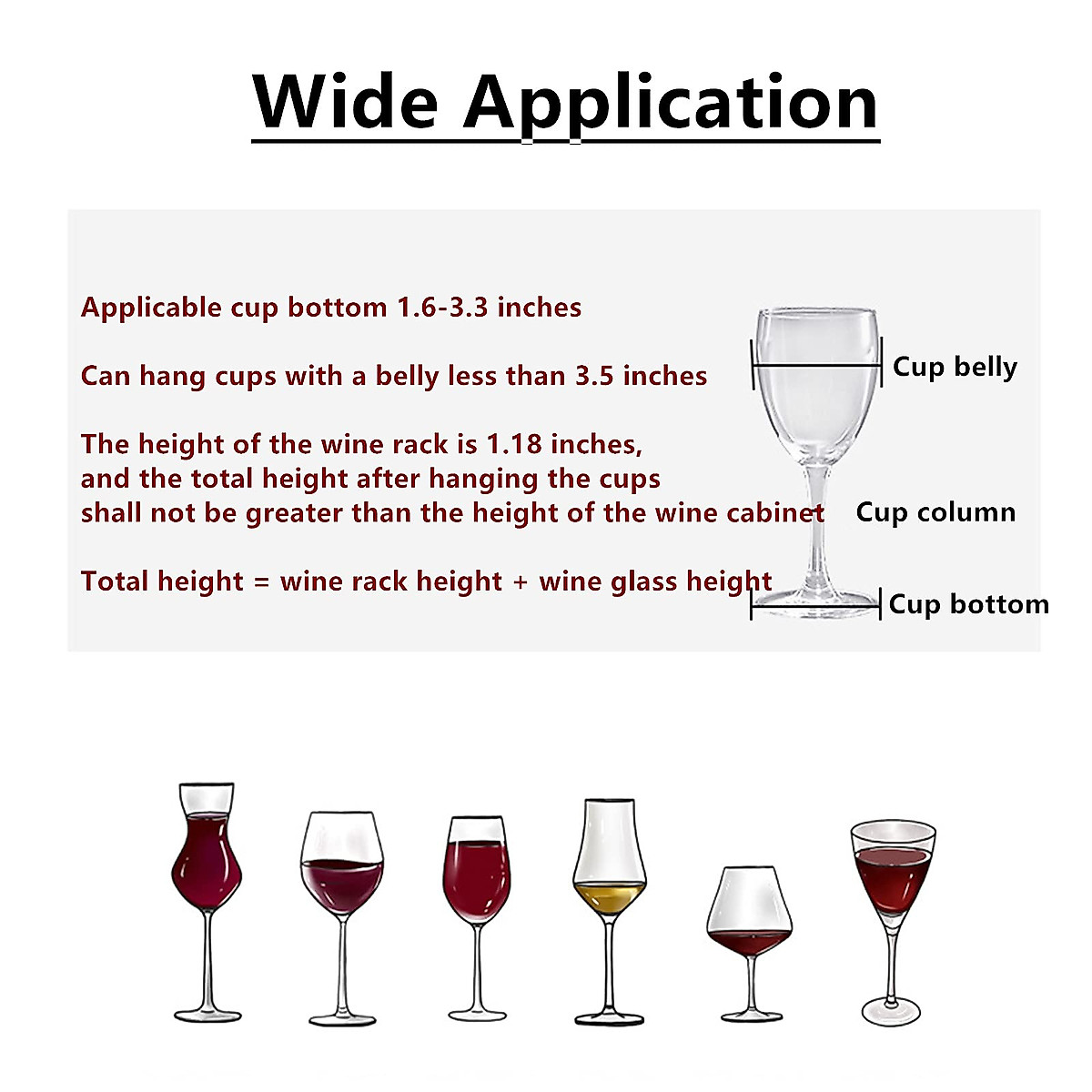 Quluxe Wine Glass Rack, Under Cabinet Stemware Wine Glass Holder Glasses Storage Hanger Metal Organizer for Bar Kitchen- White (Pack of 2)