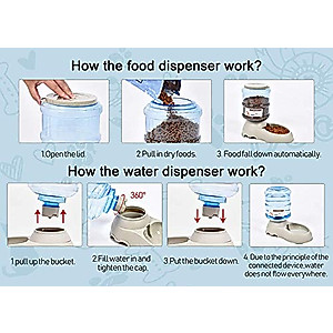 Pet Feeding Solution Automatic Cat & Dog Cafe Feeder and Water Dispenser in Set with Food Scoop - Ito Rocky 6-Meal Automatic Food Dispenser for Small/Middle Puppy and Kitten