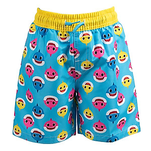 Pinkfong Baby Shark Daddy Mommy Toddler Boys Swim Rash Guard Swim Trunks Blue 3T