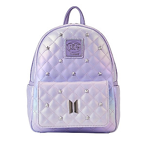 Loungefly BTS Logo Iridescent Purple Mini Backpack