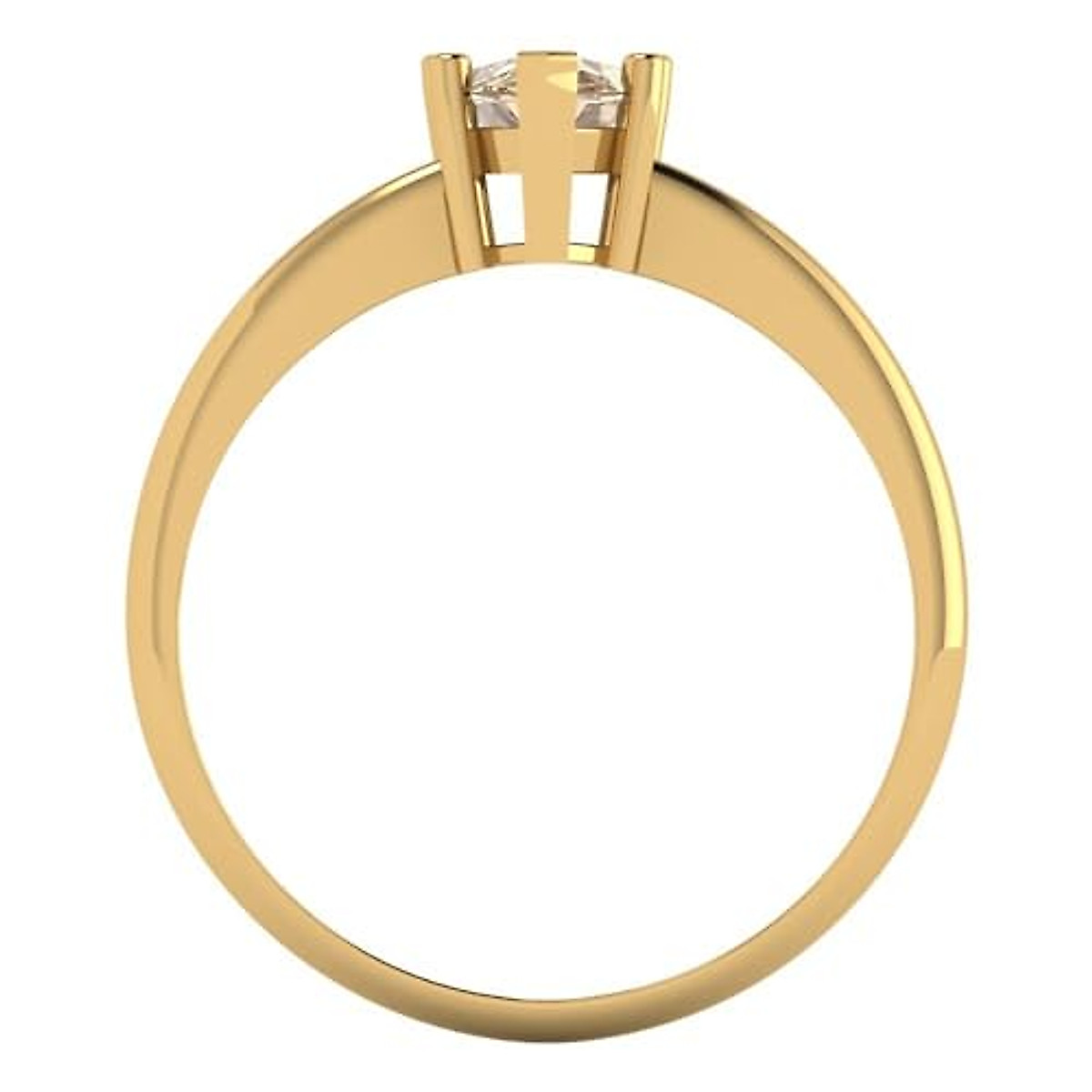 Clara Pucci 1.0 ct Pear Cut Solitaire Stunning Yellow Moissanite Wedding Bridal Designer Anniversary Engagement Ring 14k Yellow Gold SZ 6