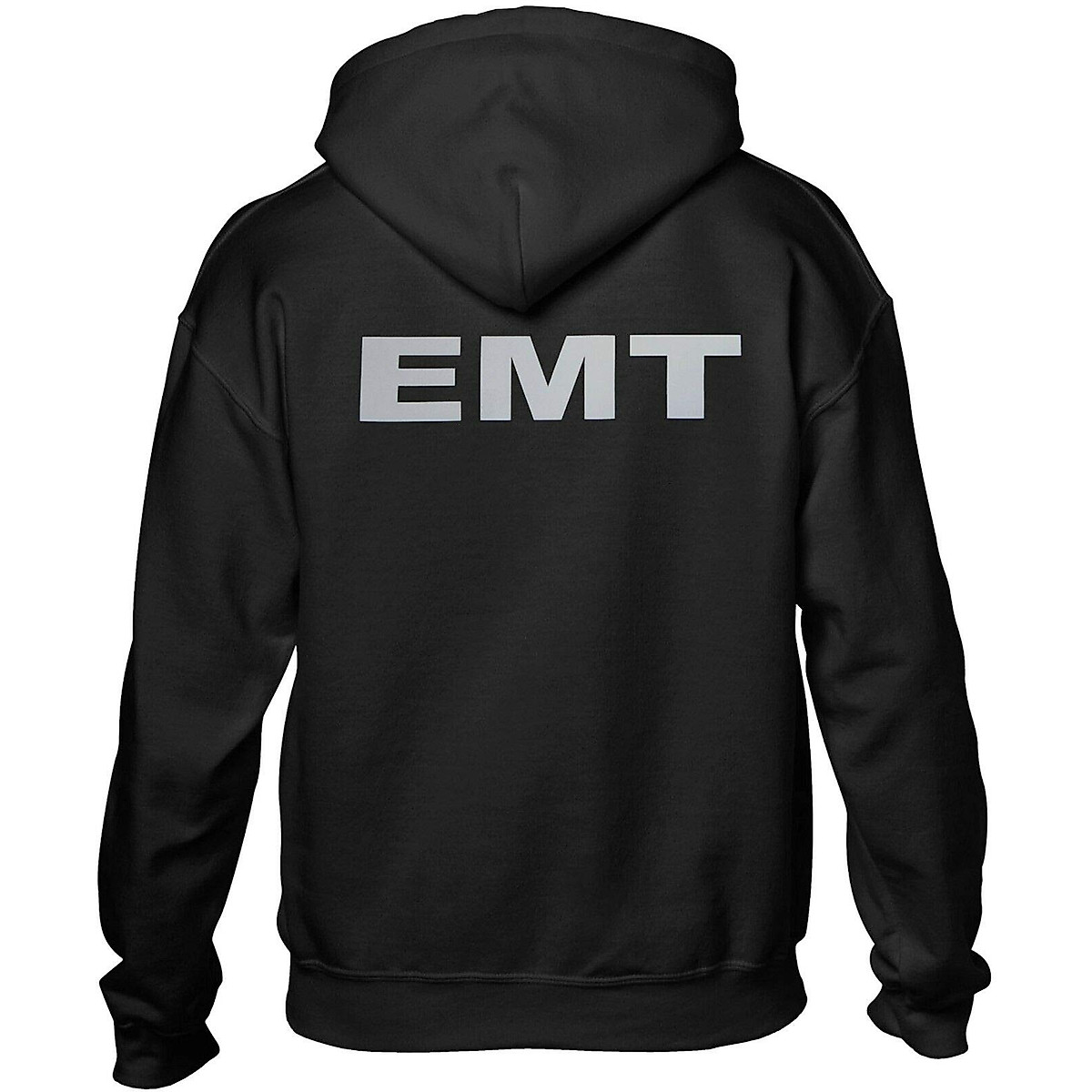 Smart People Clothing EMT Hoody, Reflective Logo Soft Fabric, Medical Emergency, First Responder Black