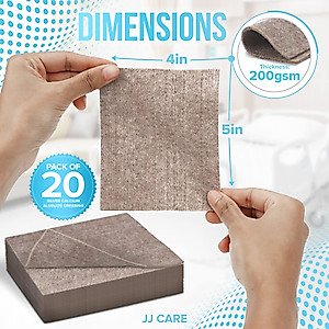 JJ CARE Silver Calcium Alginate Wound Dressing (Pack of 20) 4x5, Calcium Alginate Wound Dressing, Individually Packed Calcium Alginate, Highly Absorbent Silver Wound Dressing