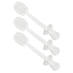Cabilock 6 Pcs Honey Stick Dispenser Syrup Pourer Coffee Syrups Honey Syrup Ladle Spoon Drink Honey Dipper Spoons Honey Wand Coffee Stir Spoons Hand Mixer Mini Honeycomb Acrylic