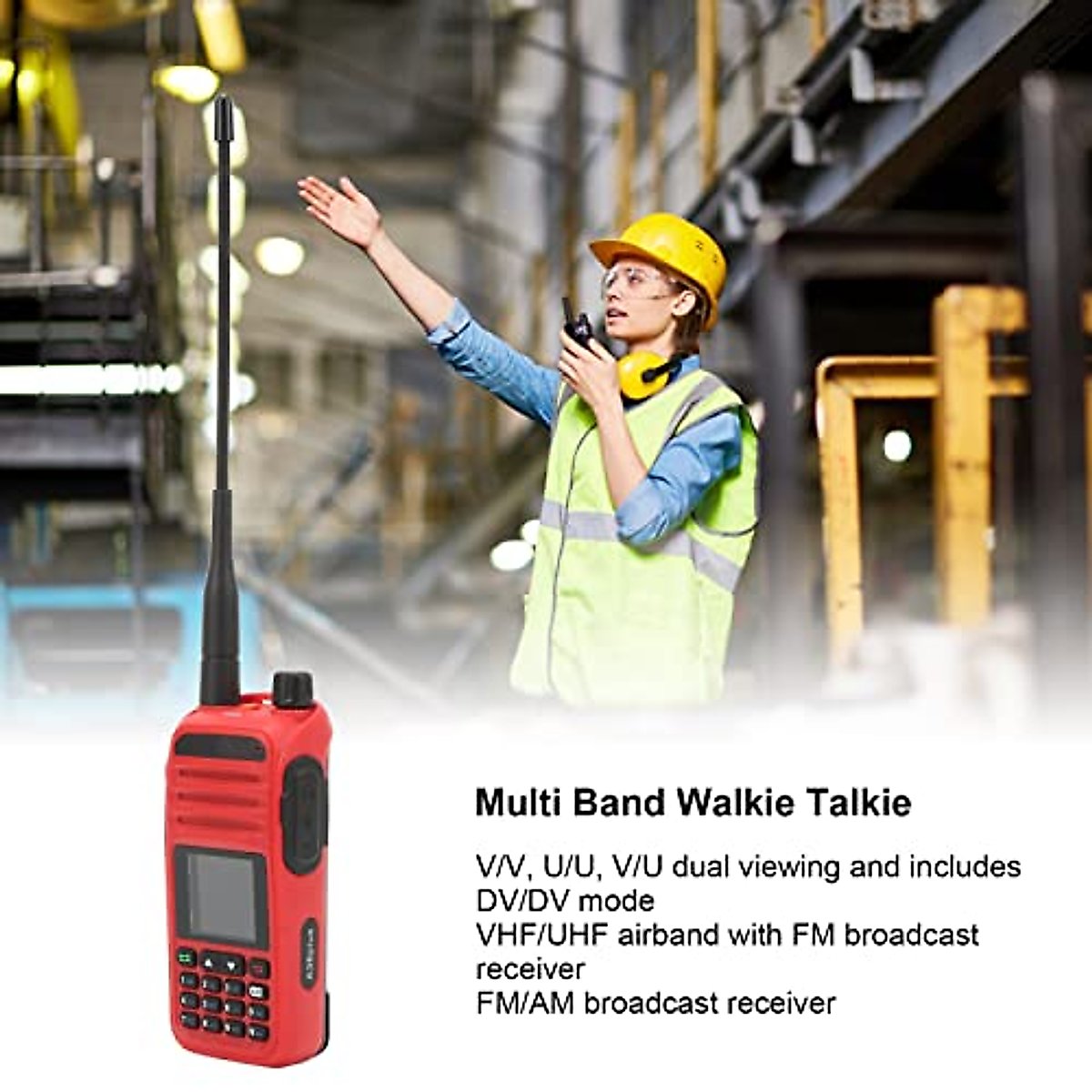 Walkie Talkie Multi Band Two Way Radio SOS Button UHF VHF AM FM Rechargeable Loud Clear Audio for Intercom (US Plug)