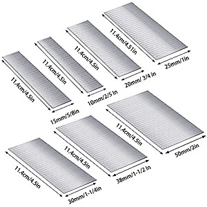 1400 Pieces Brad Nails Nail Gun Nails Finishing Nails Small Nails 18 Gauge Brad Nails for Molding Cabinetry Building Assembly, 2/5 Inch, 5/8 Inch, 3/4 Inch, 1 Inch, 1-1/4 Inch, 1-1/2 Inch, 2 Inch