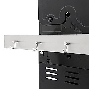 Permasteel 2-Burner Propane Gas Grill, BBQ Grill with Foldable Side Tables & Tool Hooks, Perfect for Outdoor Cooking, Patio & Garden, Black