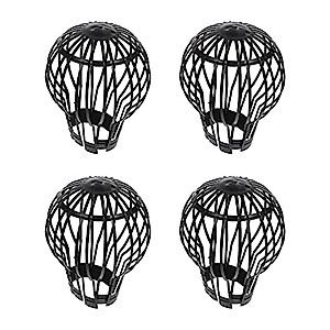 UKCOCO Bathtub Filter 4pcs Roof Filter Gutter Guard Leaf Strainer Black Downspout Drain Cover Anti Blocking Gutter Down Spout Rain Protector Rooftop Floor Drain Basket Bath Filter