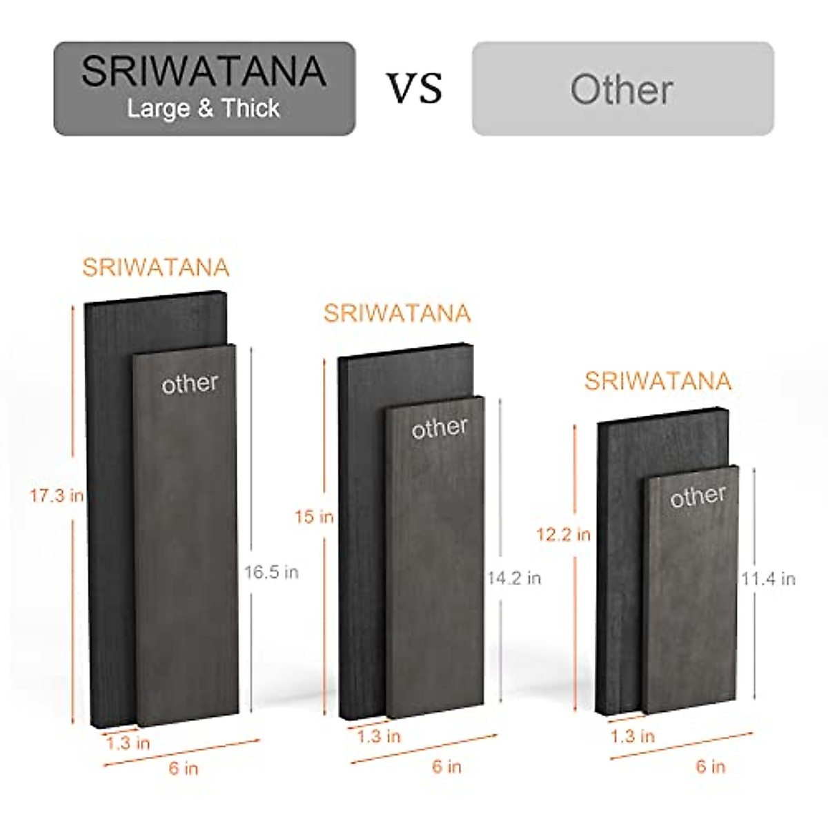 SRIWATANA Floating Shelves Wall Mounted, Rustic Wood Wall Shelves Set of 3 for Bedroom, Living Room, Kitchen, Bathroom - Black