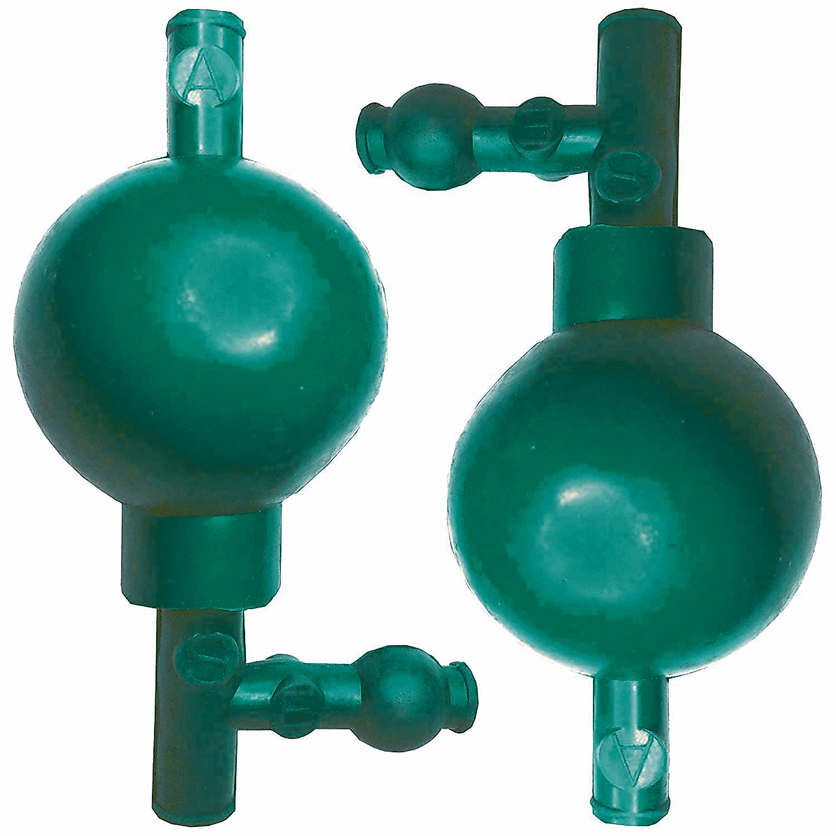 OESS 2pcs Lab Pipette Filler Bulb 3 Valves Rubber Pipets Green Color